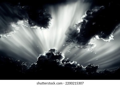 Dramatic Black White Clouds High Contrast Stock Illustration 2200215307 | Shutterstock