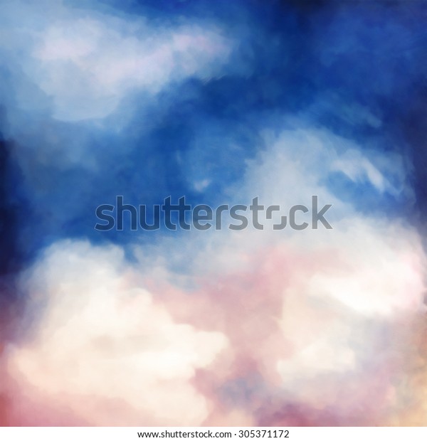 Dramatic Sky Digital Watercolor Painting Background Stock Illustration ...