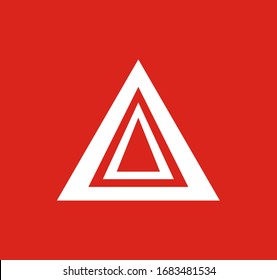 Draw Triangle Inside Triangle Red Background Stock Illustration ...