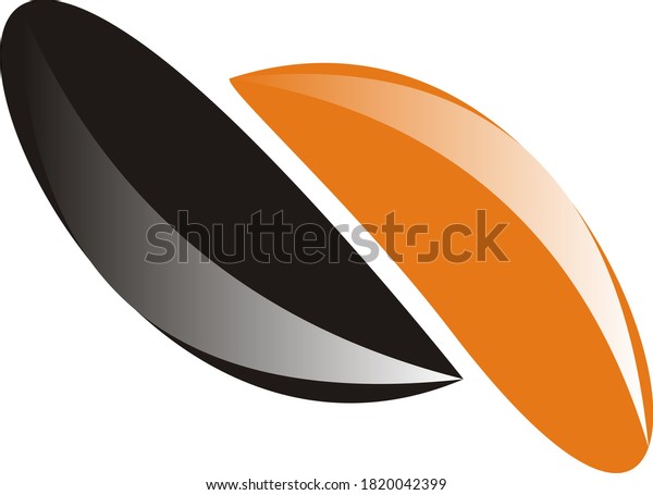 Draw Two Half Circle Colored Orange Stock Illustration 1820042399 ...