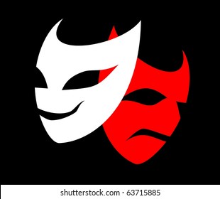 Draw Two Masks Representing Different Moods Stock Illustration 63715885 ...