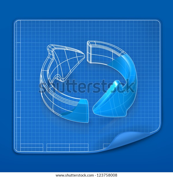 Drawing Arrow Blueprint Bitmap Copy Stock Illustration 123758008 ...
