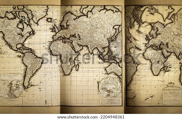 Drawing Inspired By Several Maps World Stock Illustration 2204948361 ...