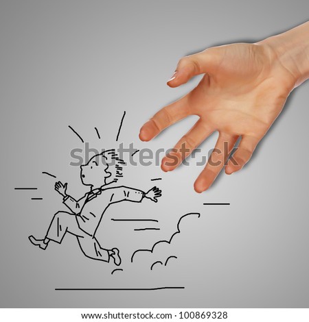 Drawing Man Dangerous Situation Under Threat Stock Illustration ...