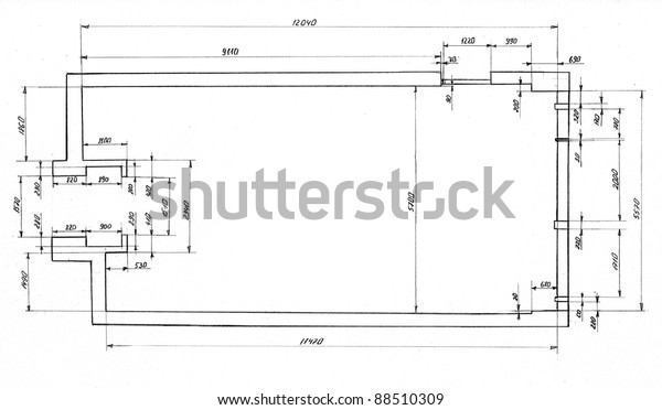 Drawing Plan Premise Sizes Stock Illustration 88510309 | Shutterstock
