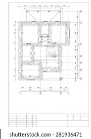 Detailed Architectural Plan Multistory Building Crosssection Stock ...