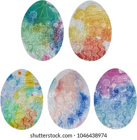 Colored Five Senses Hand Lips Eye: vetor stock (livre de direitos ...