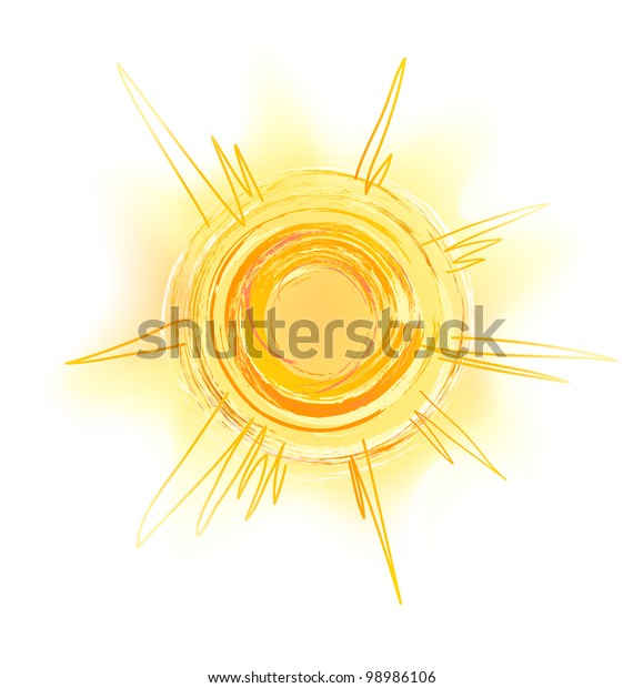 Drawing Yellow Sun Rays Sketch Stock Illustration 98986106 | Shutterstock