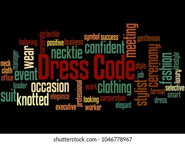 Dress Code Word Cloud Concept On Stock Illustration 1046778967 ...