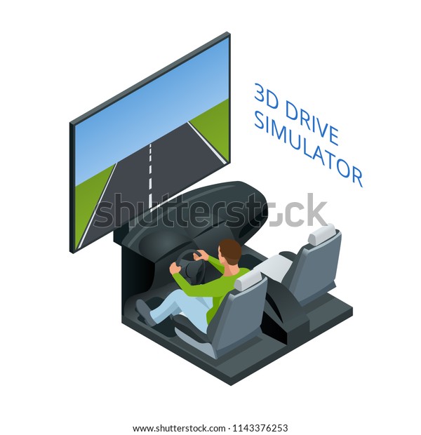 Drive Simulator Design Concept Driving School Stock Illustration 1143376253