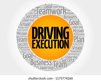 Driving Execution Word Cloud Collage Business Stock Illustration ...
