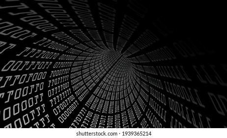 Driving Through Binary Data Tunnel 3d Stock Illustration 1939365214 ...