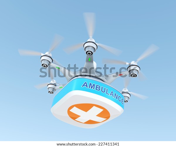 Drone Carrying First Aid Kit Emergency Stock Illustration 227411341 ...