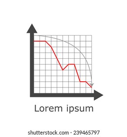 Drop Chart On Grid White Background Stock Illustration 239465797