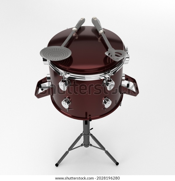 Drum Set Cooking Pots 3d Illustration Stock Illustration 2028196280 ...