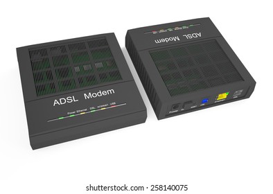 Dsl Modem Front Back View Isolated Stock Illustration 258140075 ...