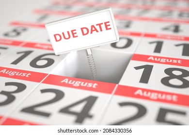 Due Date Message On August 17 Stock Illustration 2084330356 | Shutterstock