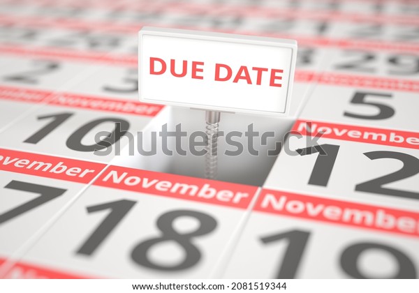 Due Date Message On November 11 Stock Illustration 2081519344 ...