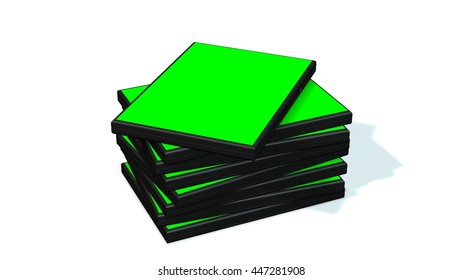 Dvd Boxes Green Screen Isolated On Stock Illustration 447281908