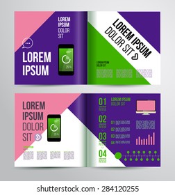 Dynamic Brochure Template Design Triangle Style Stock Illustration ...