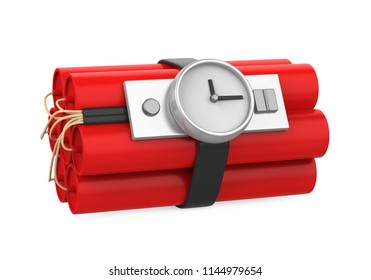 Dynamite Bomb Clock Isolated 3d Rendering Stock Illustration 1144979654 ...