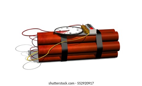 Dynamite Bomb Clock Timer Isolated On Stock Illustration 552920917