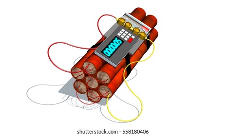 Dynamite Bomb Digital Timer Isolated On Stock Illustration 558180406 ...