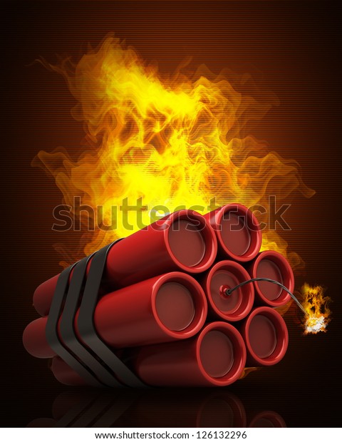 Dynamite Fire High Resolution 3d Image Stock Illustration 126132296 ...