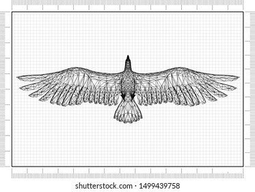 Eagle Blueprint 3d Rendering Stock Illustration 1499439758 | Shutterstock