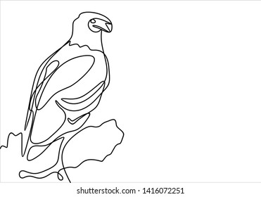 Eagle On Tree Continuous Line Stock Illustration 1416072251 | Shutterstock