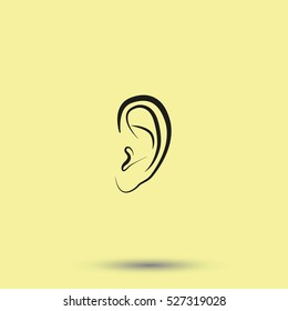 Ear Flat Icon Stock Vector (Royalty Free) 440526166