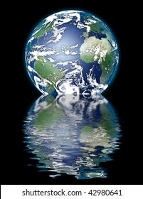 Render 3D de Earth Sinking Algunos: ilustración de stock 573160351 ...