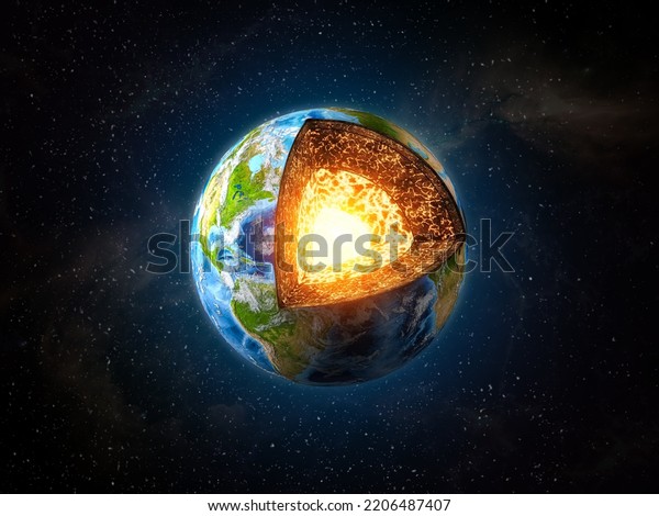 Earth Core Structure Cross Section Planet Stock Illustration 2206487407 ...