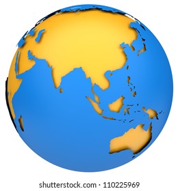 Earth Globe 3d Model Side Asia Stock Illustration 110225969 | Shutterstock