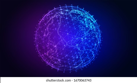 Earth Globe Background Light Effect Global Stock Illustration ...