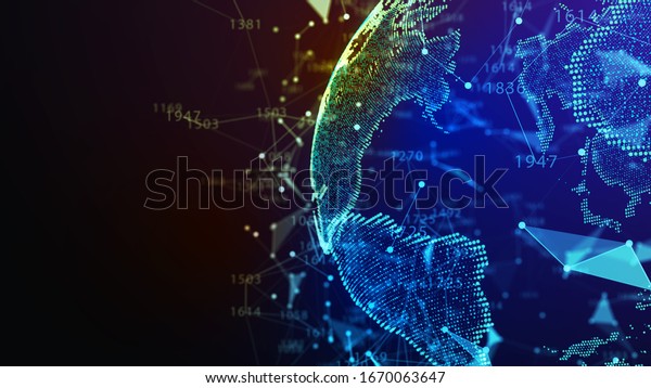 Earth Globe Background Light Effect Global Stock Illustration 1670063647