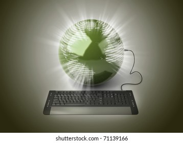 Earth Globe Connected Computer Stock Illustration 71139166