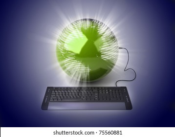 Earth Globe Connected Computer Stock Illustration 71139166