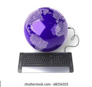 Earth Globe Connected Computer Keyboard Stock Illustration 30563929 ...