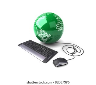 Earth Globe Connected Computer Keyboard Stock Illustration 82087396 ...