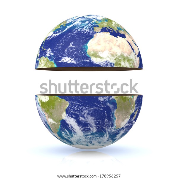 Earth Globe Divided Into Two Parts 库存插图 178956257 | Shutterstock