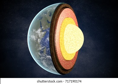 Earth Layers Structure 3d Rendered Illustration Stock Illustration ...