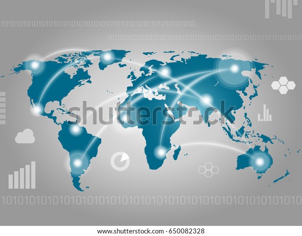 Earth Map Communications Stock Illustration 650082328 | Shutterstock