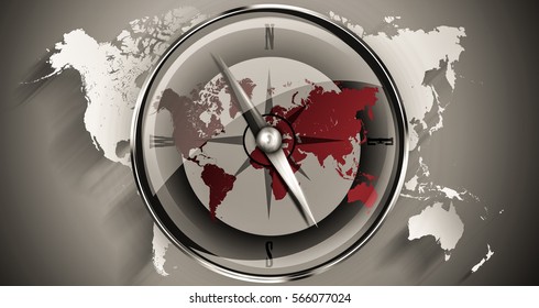 Earth Map Compass Background By Nasa Stock Illustration 566077024 ...