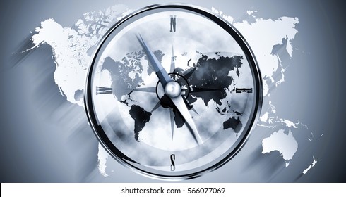 Earth Map Compass Background By Nasa Stock Illustration 566077069 ...