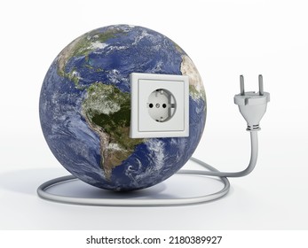 Earth Power Socket Plug 3d Illustration Stock Illustration 2180389927 ...