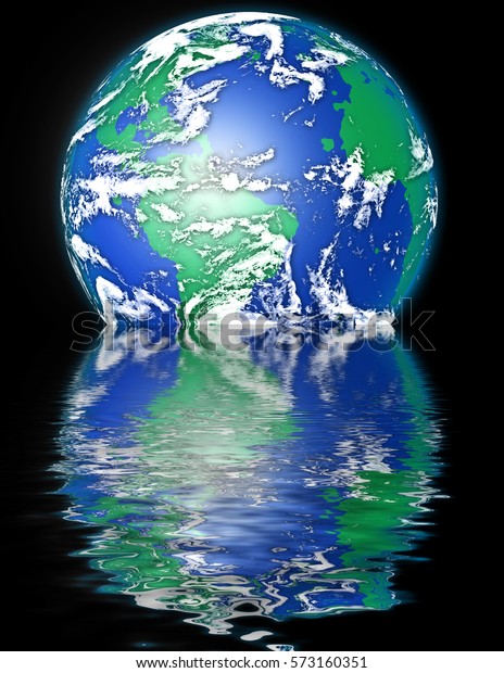 Render 3D de Earth Sinking Algunos: ilustración de stock 573160351 ...