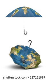 Earth Umbrellas 3d Render Umbrellas Map Stock Illustration 117181999 ...