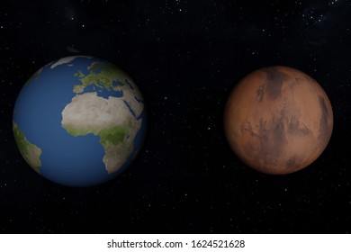 Earth Vs Mars Size Differences Planets Stock Illustration 1624521628 ...