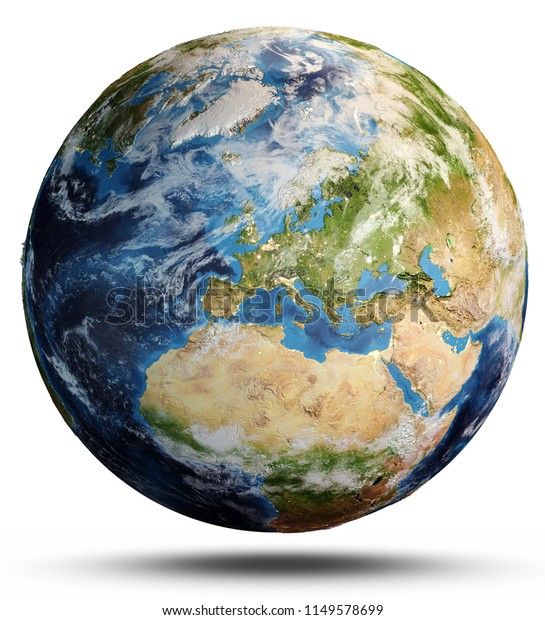 Earth White Isolated Elements This Image Stock Illustration 1149578699 ...